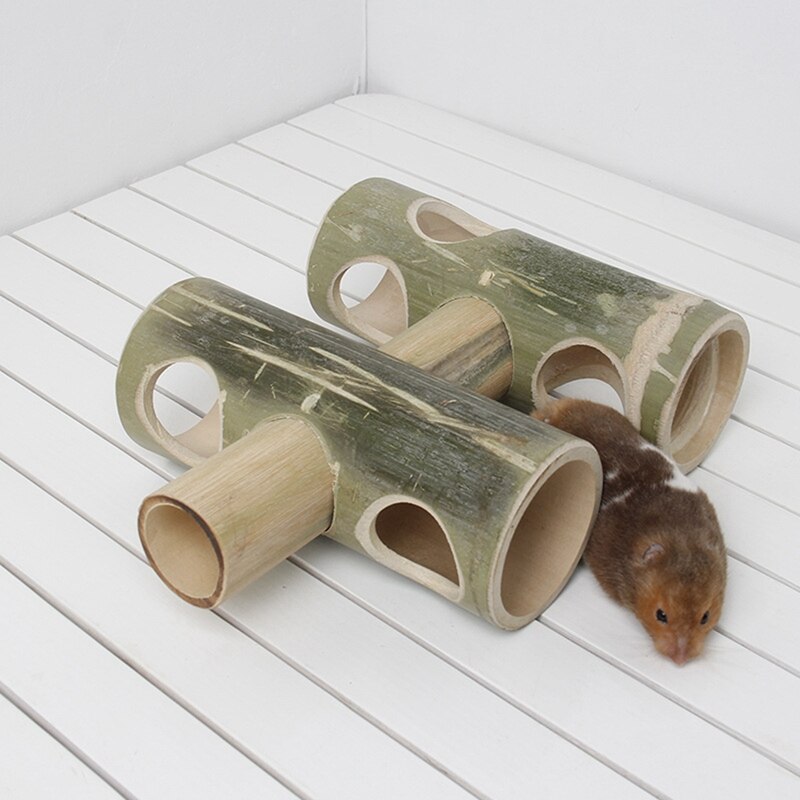 Small Pet Wooden Animal Tunnel Exercise Tube Chew ... – Vicedeal