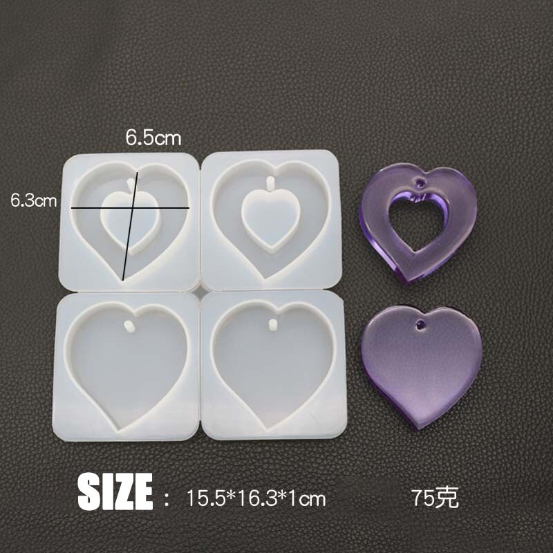 Crystal Hanger Epoxy Siliconen Mal Voor Hart Ronde... – Grandado