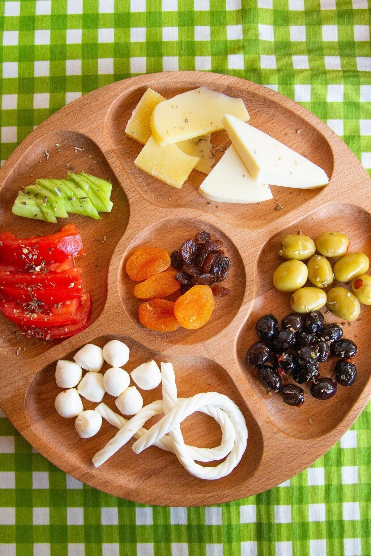 Roterende Houten Decoratieve 5 Sectie 30 Cm Ontbij... – Vicedeal