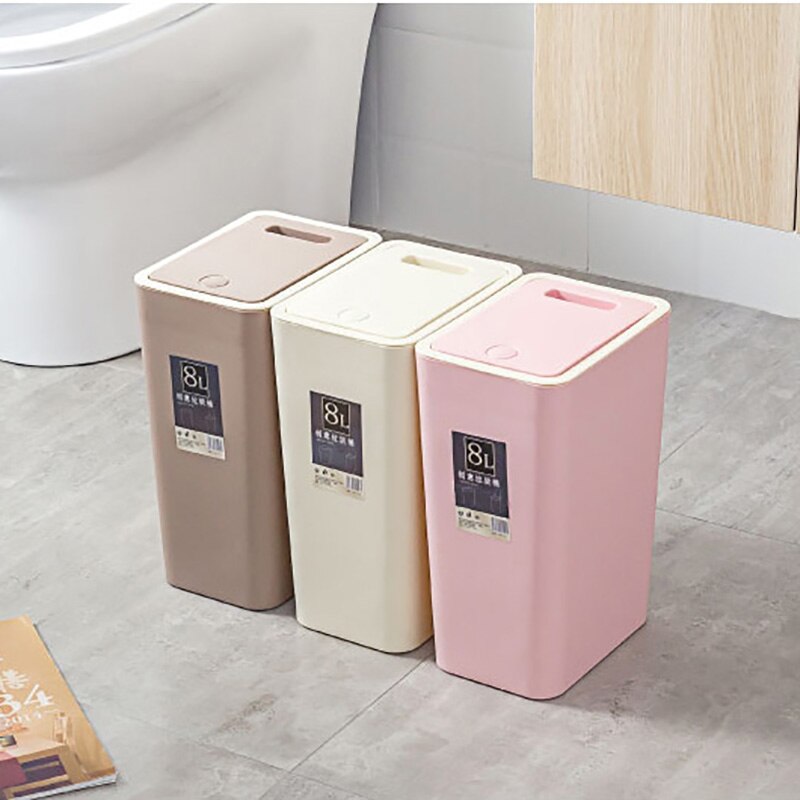 Trash Bin Nordic Dustbin Can Plastic Waste Bin Hom... – Grandado