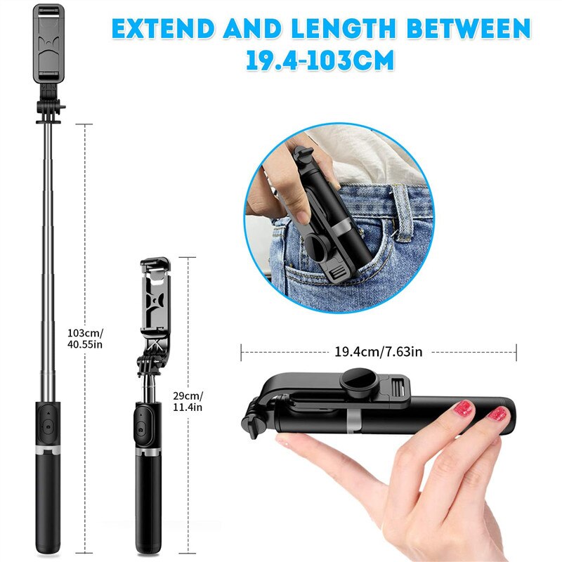 Selfie Stick Tripod with Wireless Remote, Mini Ext... – Grandado