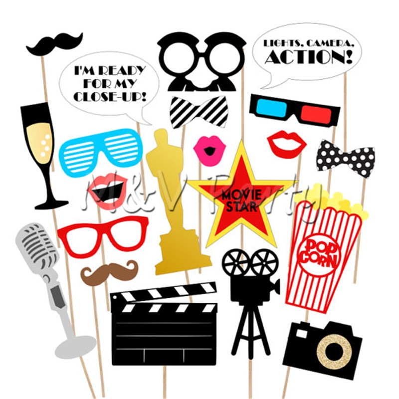 33pcs/lot Movie Cinema Theme Party Photobooth Prop... – Grandado