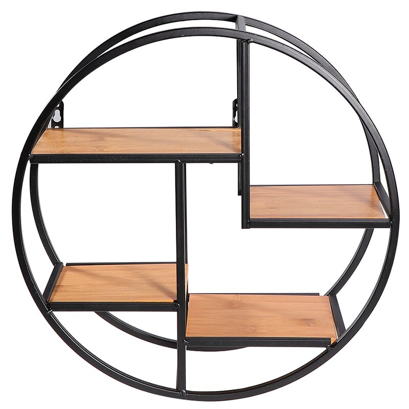 Wall Mounted Iron Shelf Round Rack Wall Storage Ho... – Vicedeal