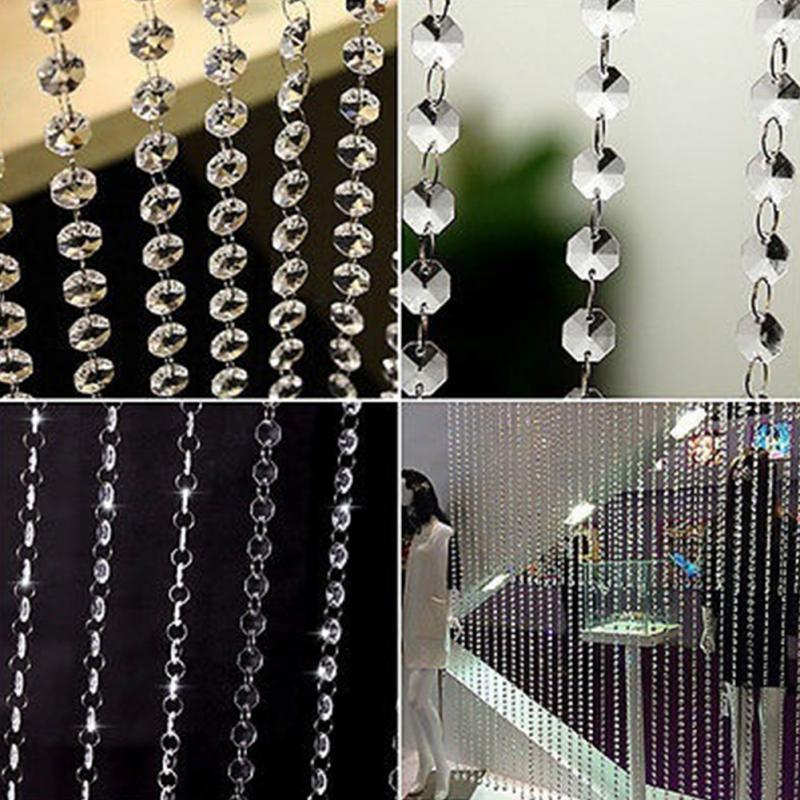 1m Garland Strand Hanging Crystal Glass Bead Curta... – Grandado