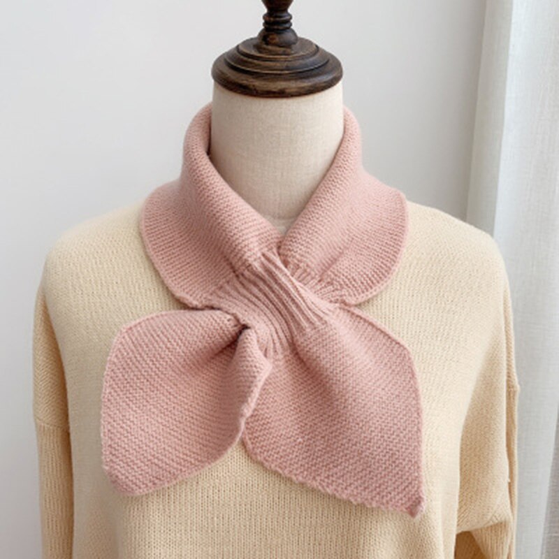 Korean Women Bowknot Cross Knit Ring Neck Scarves ... – Vicedeal