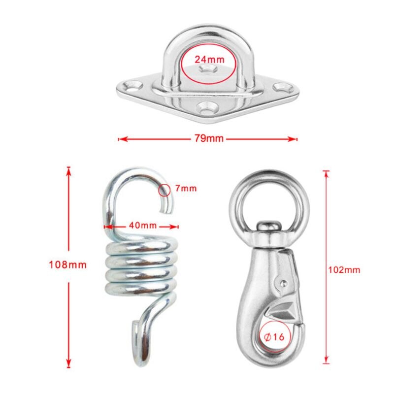 Hammock Chair Hanging Kit Spring Swivel Hooks Ceil... – Grandado
