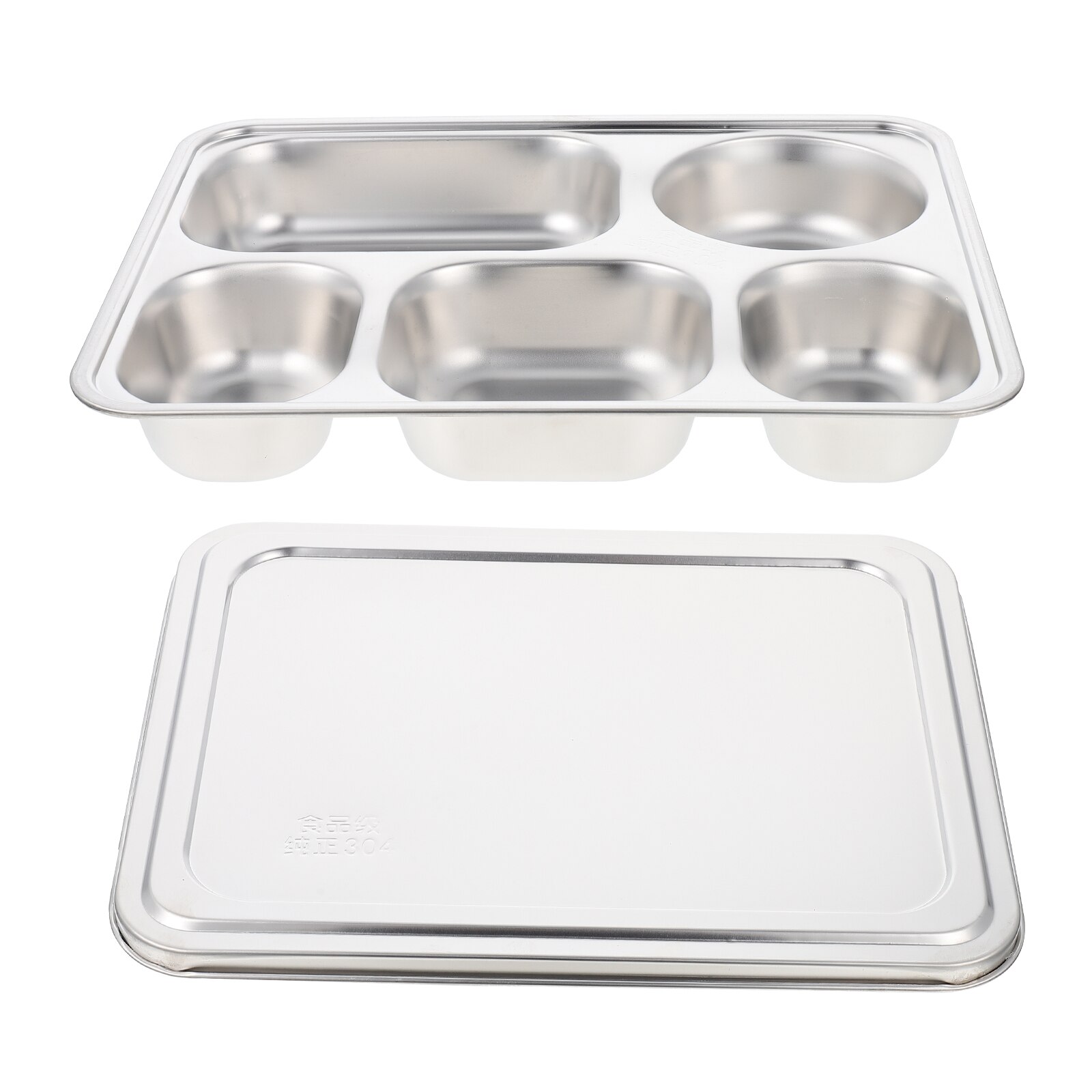 1 Set of Stainless Divided Plate with Lid Durable ... – Grandado