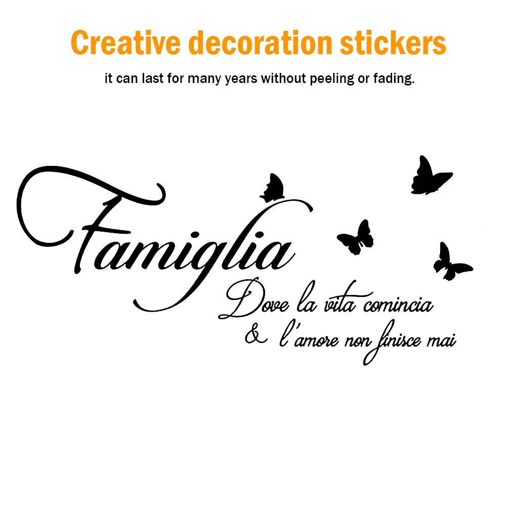 1 Set Italian Famiglia Letters Bedroom Wall Sticke... – Vicedeal