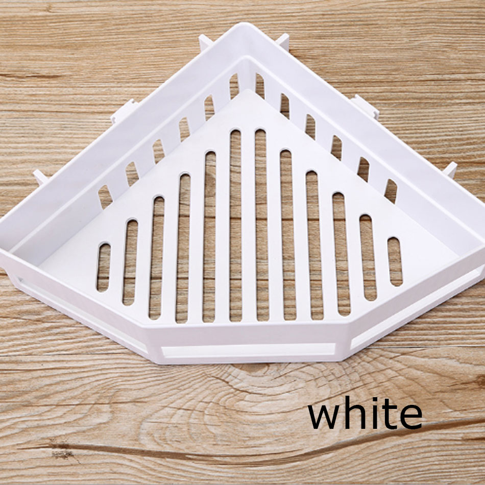 27cm Plastic Triangle Corner Drain Shelf Bathroom ... – Grandado