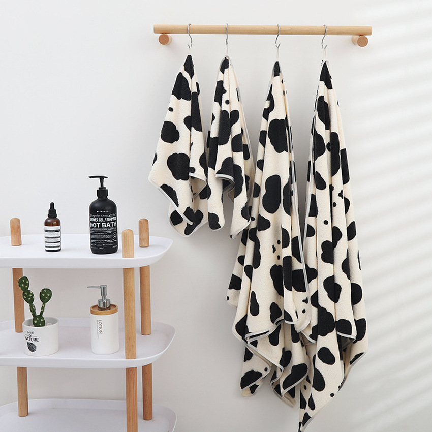 Coral Fleece Face Towel Cow Pattern Bath Towel Goo... – Vicedeal