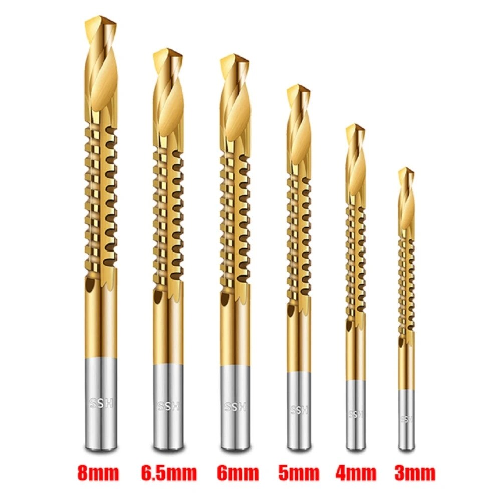 6PCS Cobalt Drill Set Helical Metric Composite Tap... – Grandado