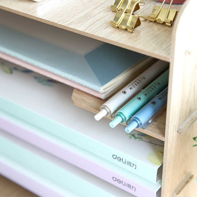 Desktop Wooden DIY Document Tray Multifunction Pen... – Vicedeal
