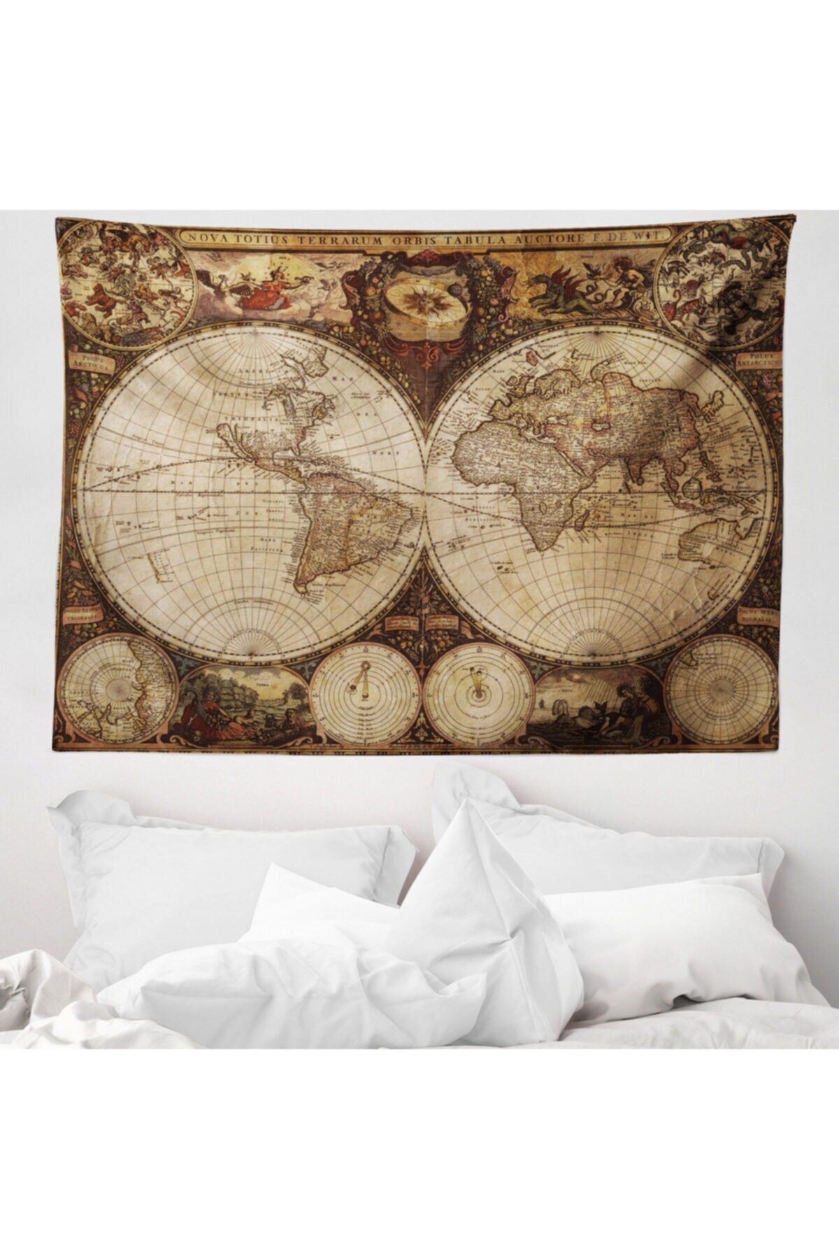 Maps Large Wall Tapestry Antique World Map 150cm *... – Vicedeal