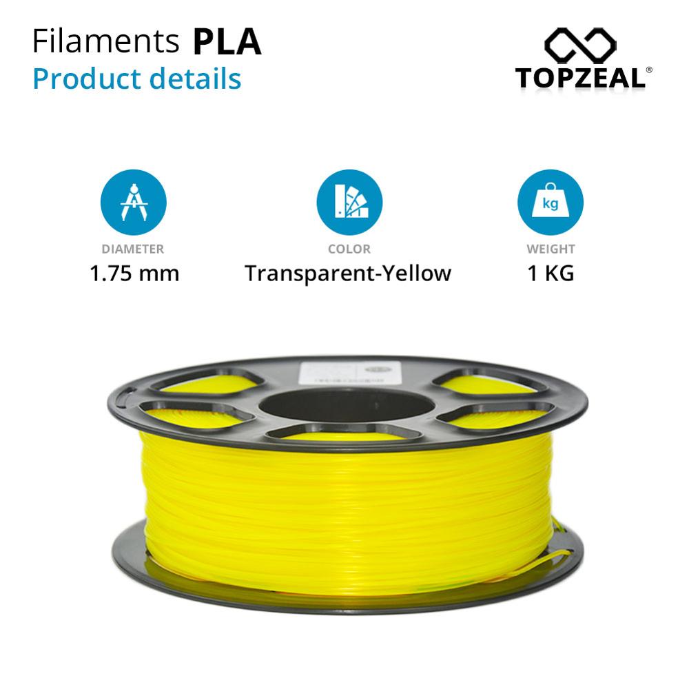 TOPZEAL Clear 3D Plastic Filament PLA Filament 1.7... – Grandado