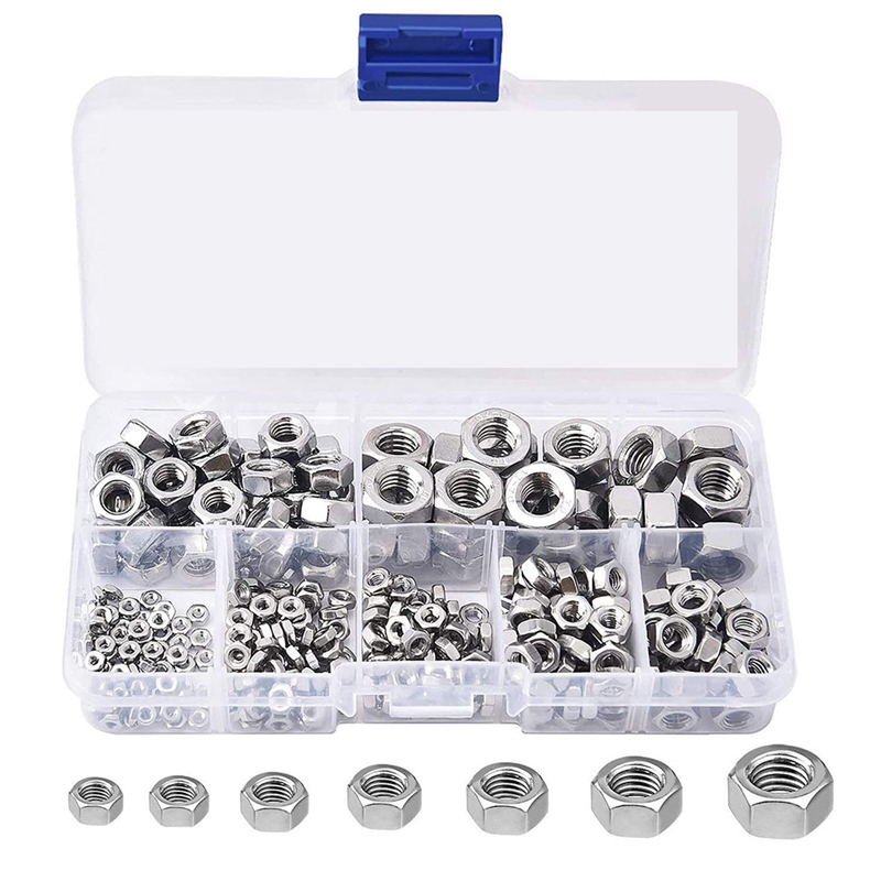 320Pcs Metric 304 Stainless Steel Hex Nuts Assortm... – Grandado