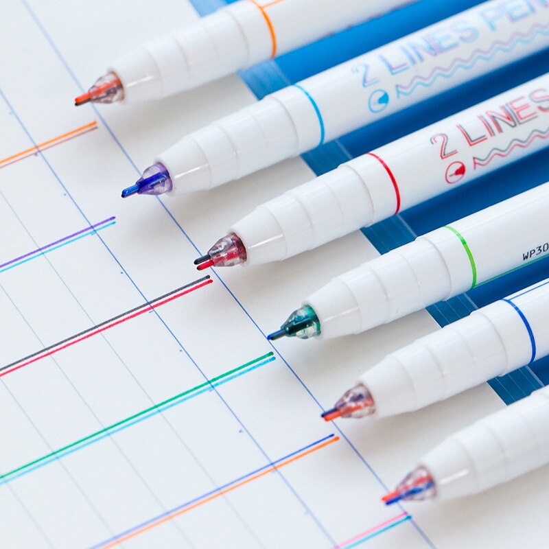 2 lijnen pen set Dubbele lijn water inkt Rood Blau... – Grandado