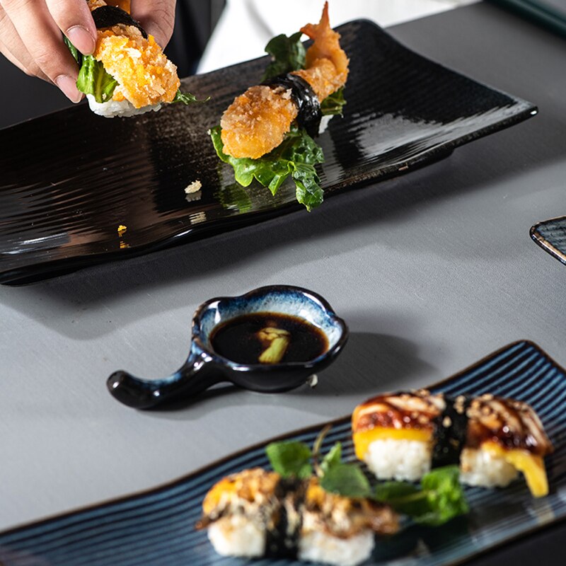 Japanese sushi plate rectangular ceramic sashimi f... – Grandado