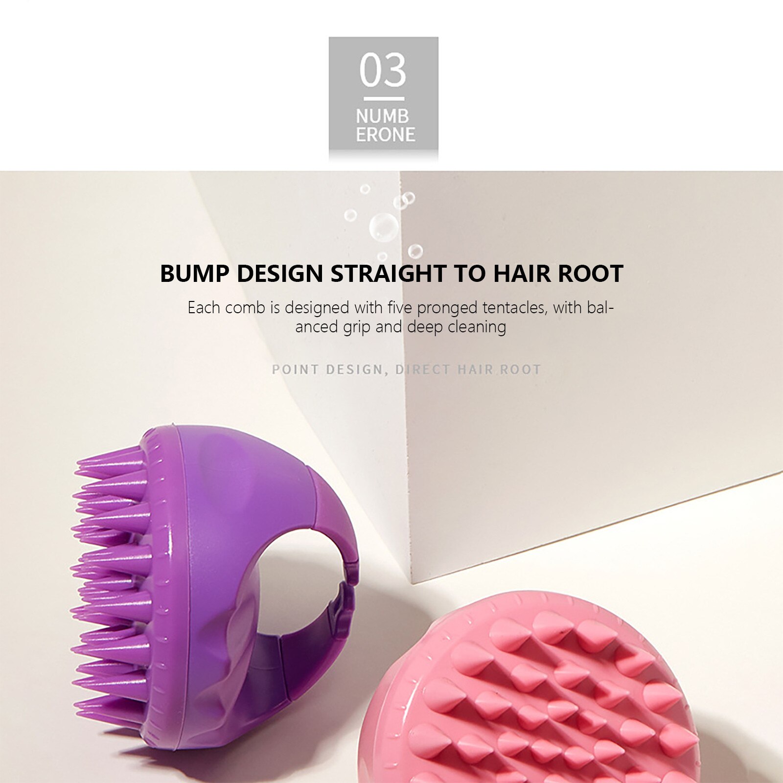 Siliconen Hoofd Body Hoofdhuid Massage Borstel Kam... – Grandado