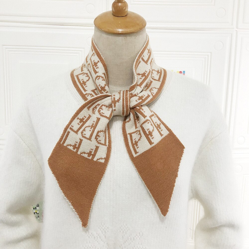 95-9.5cm Woman Scarf Oblique Angle Knit Woolen Lit... – Grandado