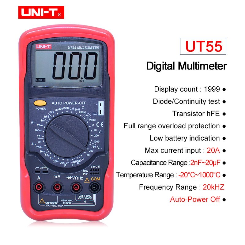 UNI-T Digital multimeter Large LCD Display UT50 Se... – Grandado