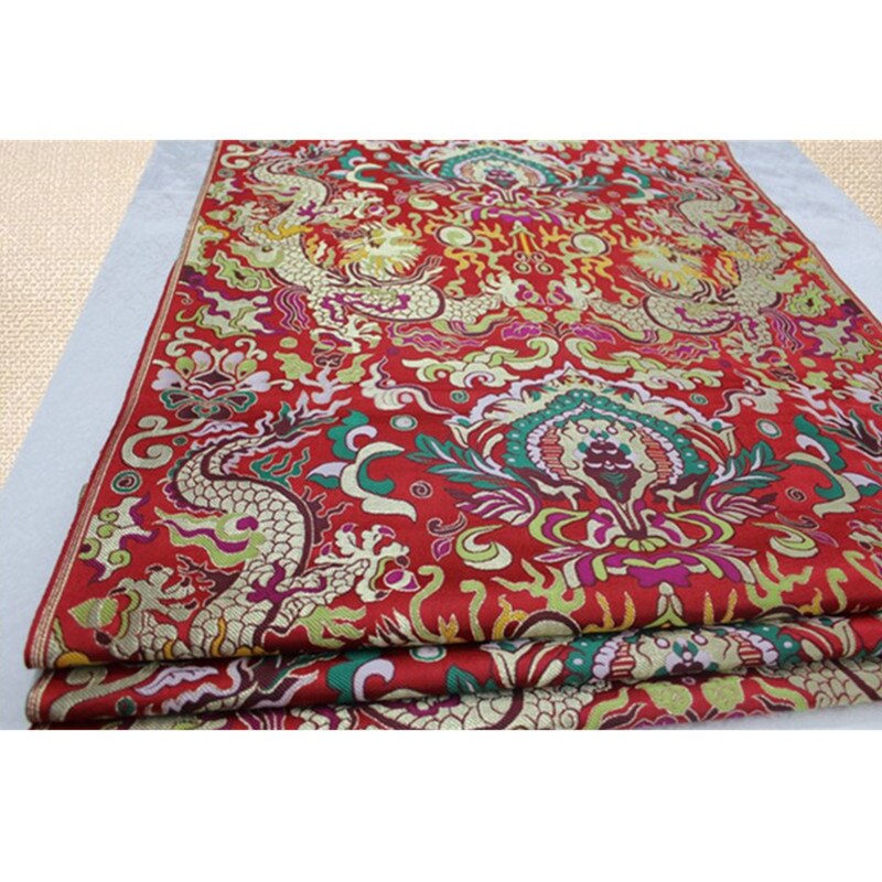 C621 Chinese Style Red Dragon Jacquard Silk Brocad... – Grandado