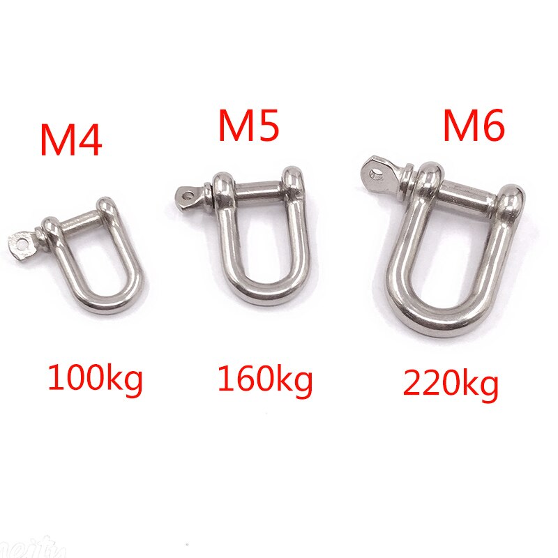 M4 M5 M6 304 stainless steel D type shackle U type... – Vicedeal