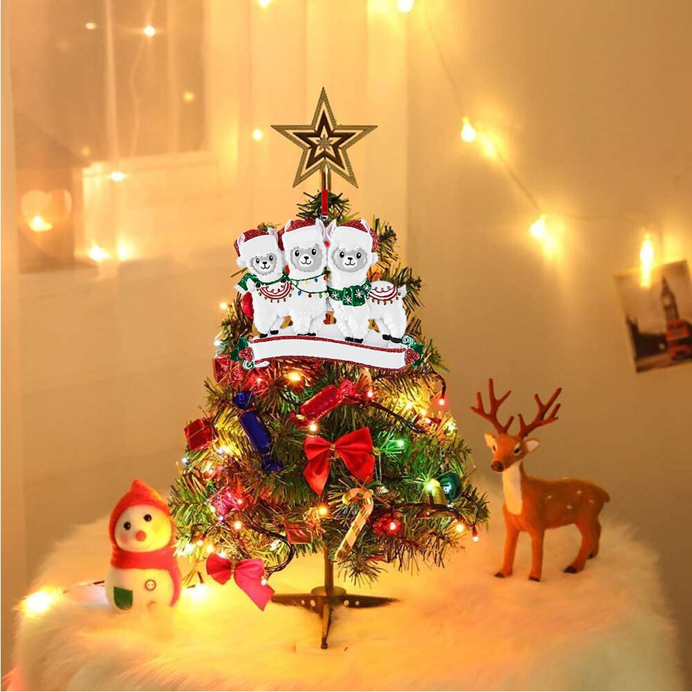 Cute Christmas Tree Ornaments Family Of Alpaca Chr... – Grandado