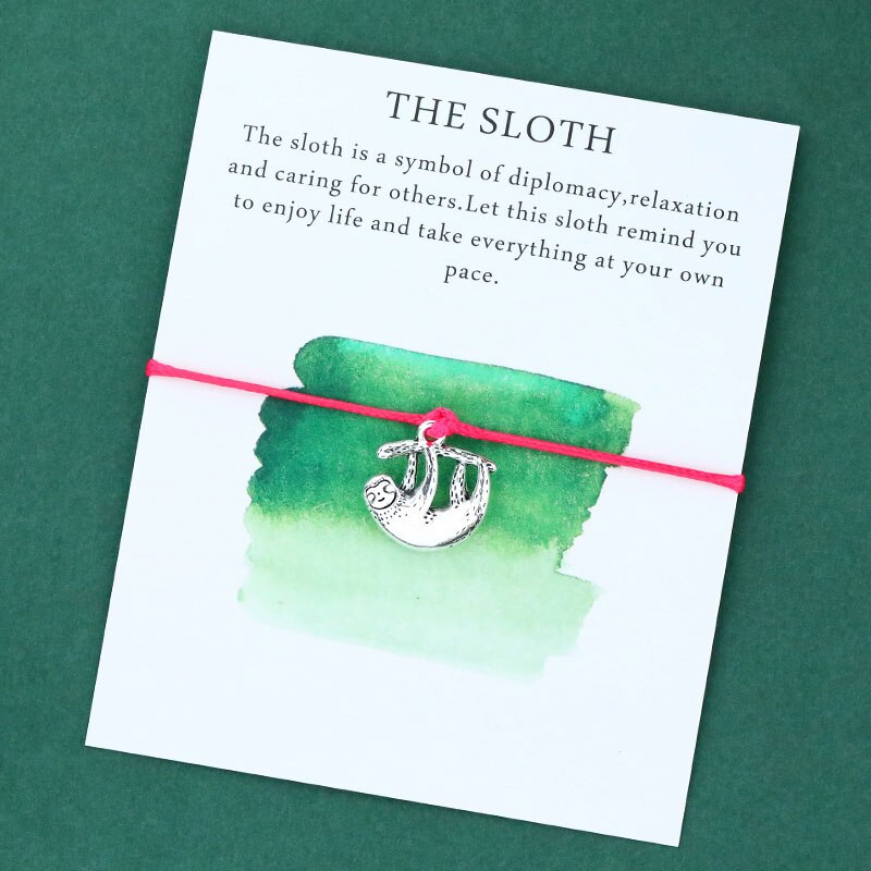 Sloth Wish Bracelet Cute Sloth Charm Spirit Animal... – Grandado