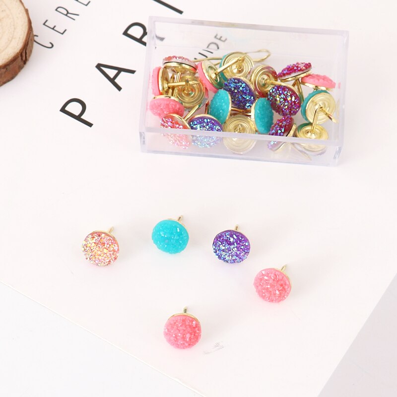 20pcs/box Round Crystal Head Steel Point Push Pins... – Vicedeal