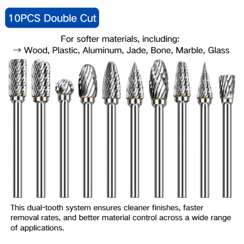 10PCS Carbide Burr Set Compatible with Dremel 1/8"... – Grandado