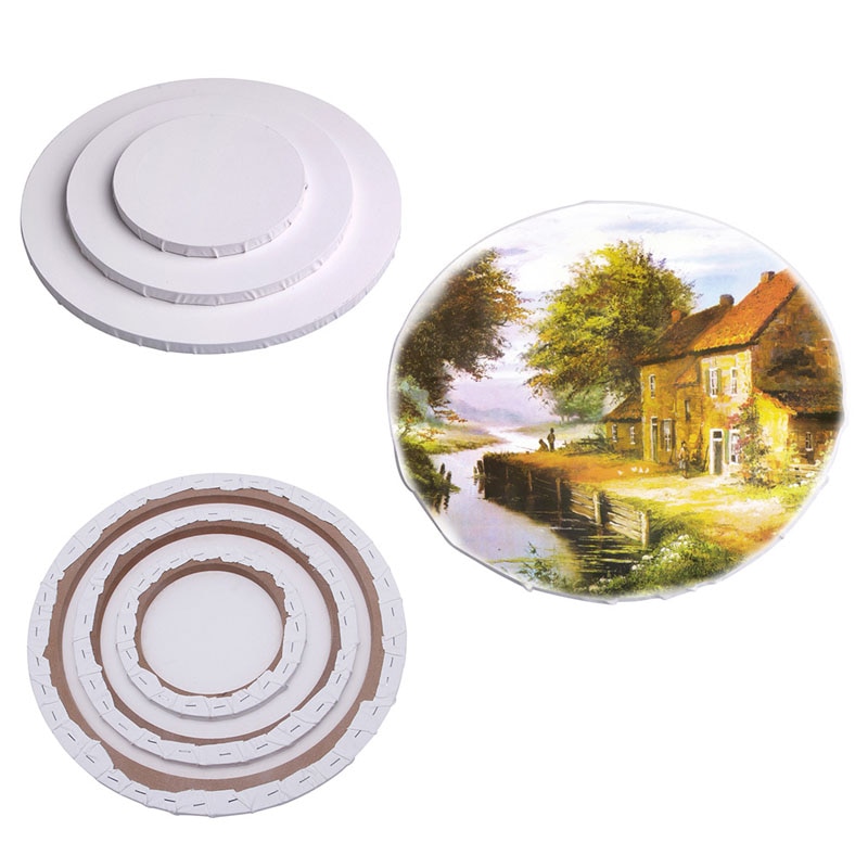 Round Canvas Panel Blank Cotton Acrylic Art Artist... – Grandado