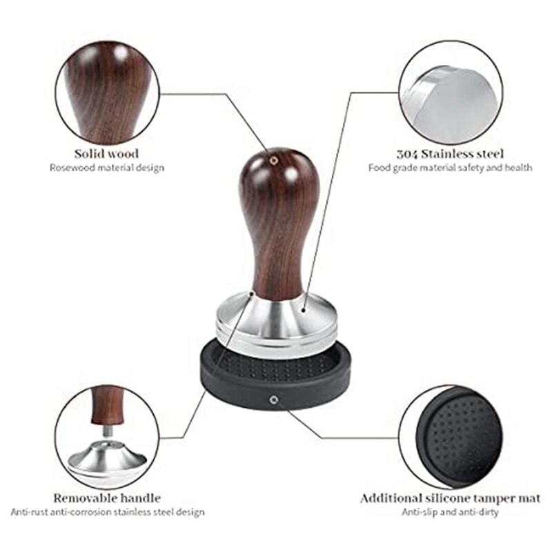 Coffee Tamper Espresso Press with Tamper Mat Handl... – LovingPrices