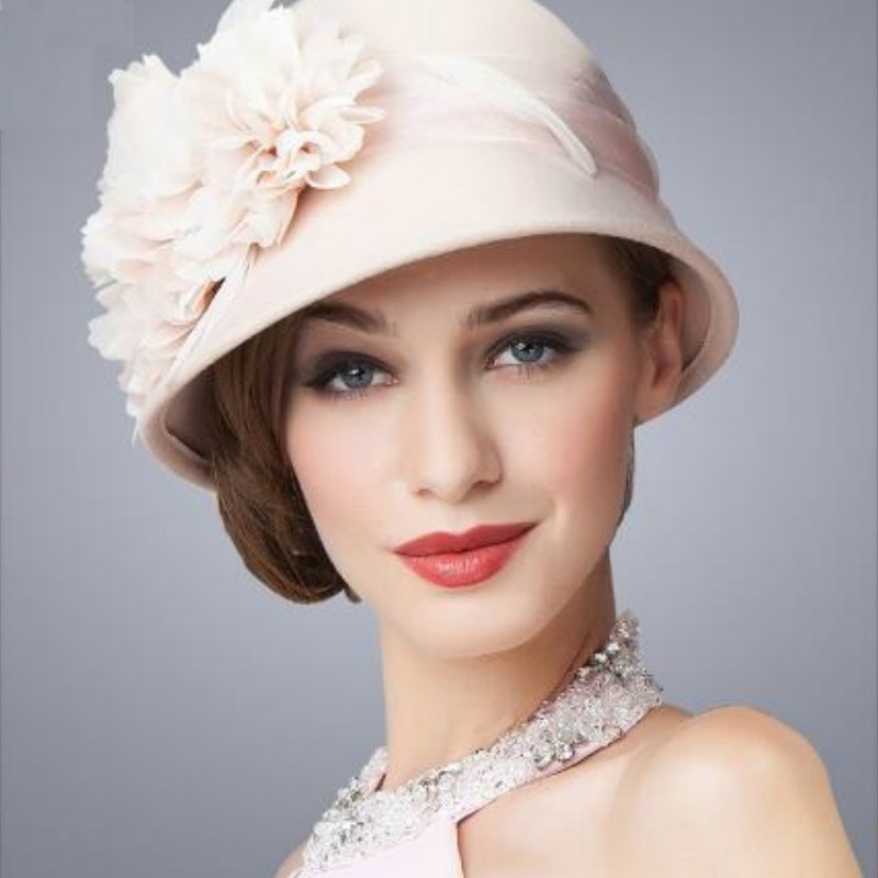 Lady Autumn winter hat female fedoras Wool Hat Bri... – Grandado