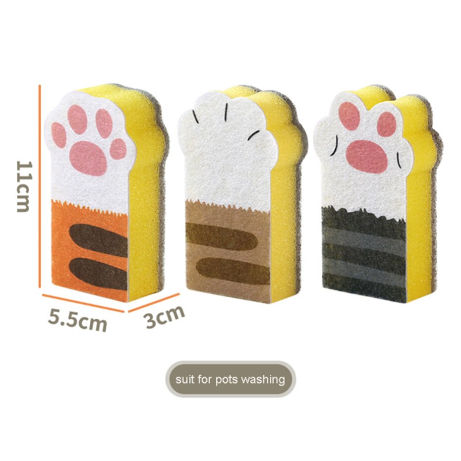 3PCS Cat Claw Sponge Eraser Kitchen Scrub Dust Wip... – Vicedeal