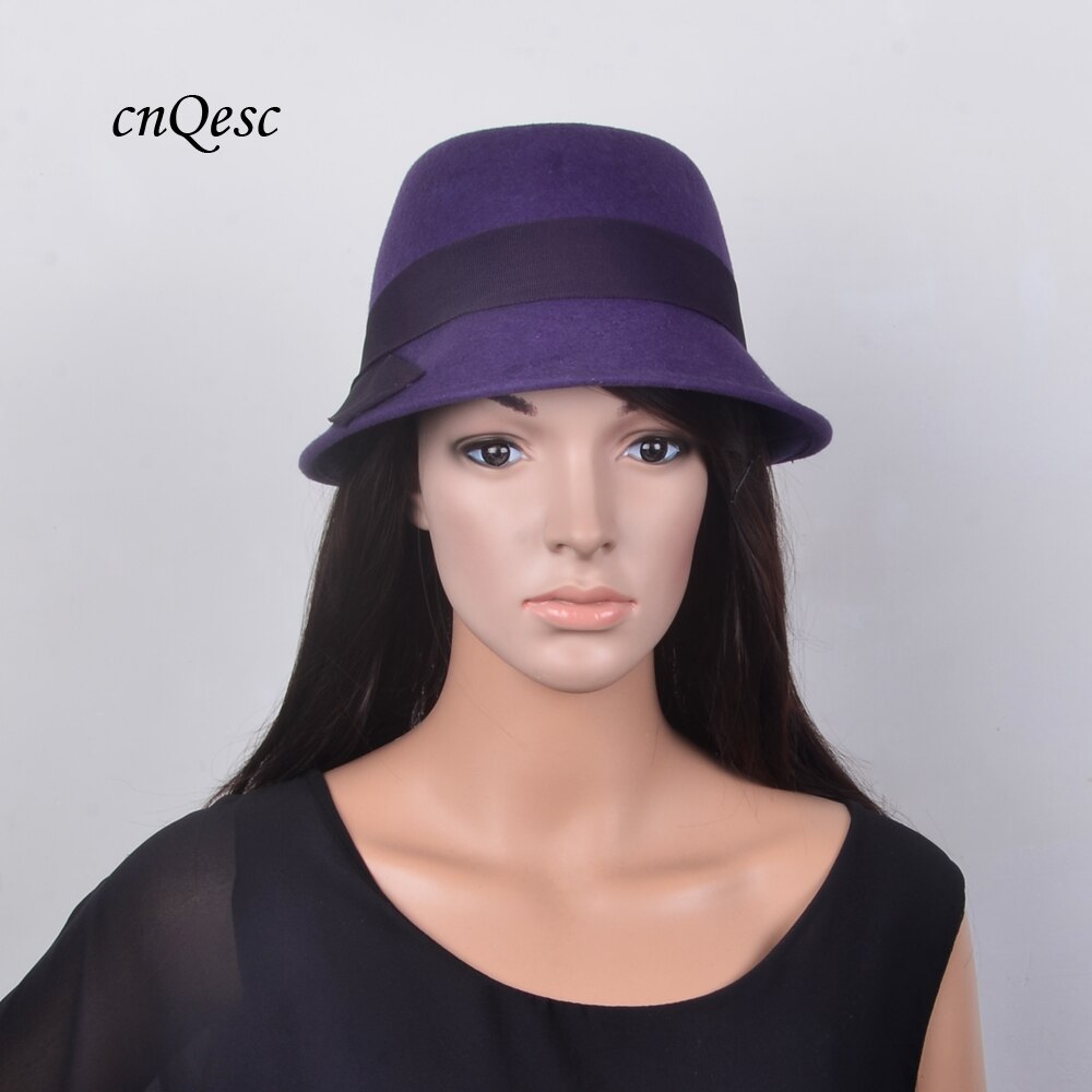 purple real Wool hats warm felt winter women's hat... – Vicedeal