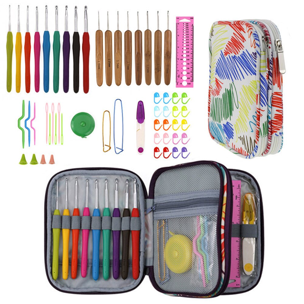 21 Styles Set Crochet Hook Set With Yarn Knitting ... – Grandado