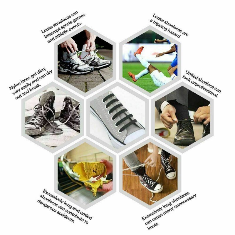 Silicone Elastic Shoelaces No Tie Shoelaces Free U... – Grandado