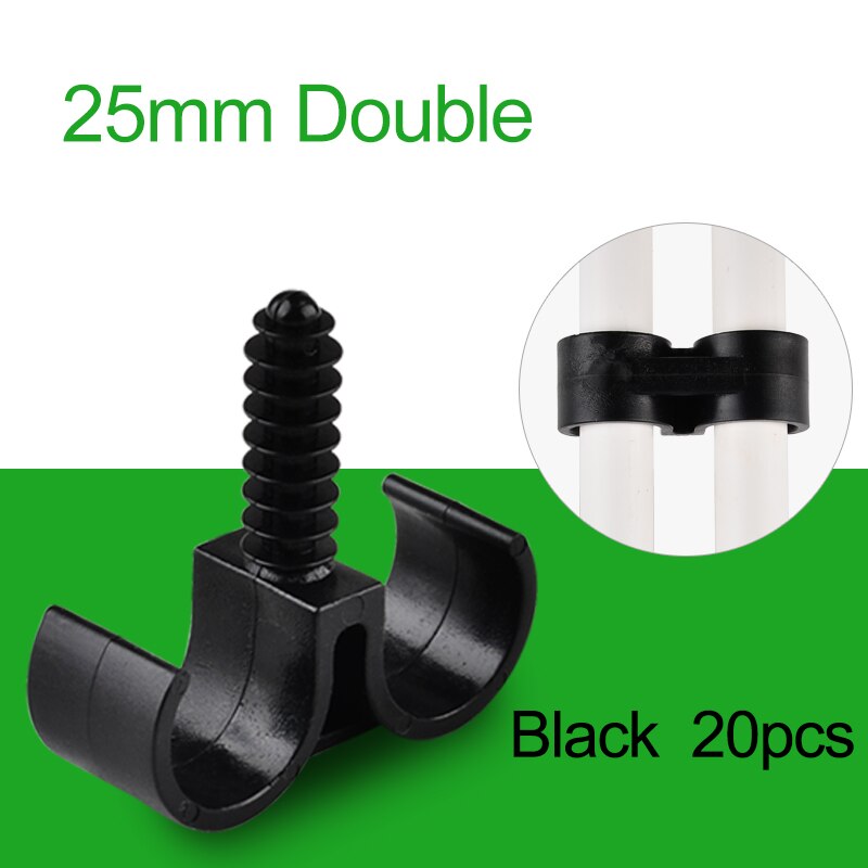 20Pcs 20/25mm Single Double Pipe Clamp Fixed Wall ... – Vicedeal