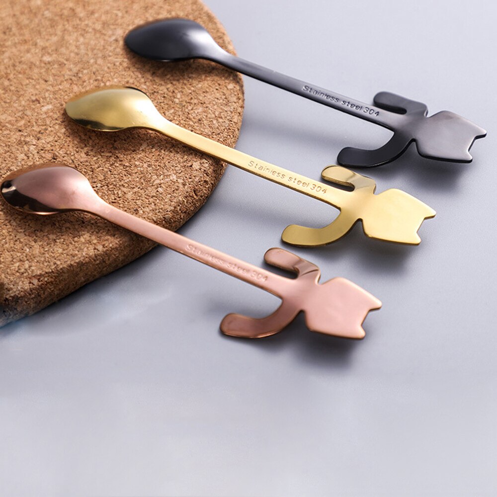 Small Mini 304 Stainless Steel Cute Cat Teaspoons ... – Grandado