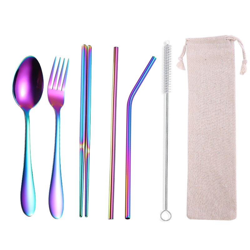 Portable Silverware Travel Hiking Dinnerware Set R... – Vicedeal