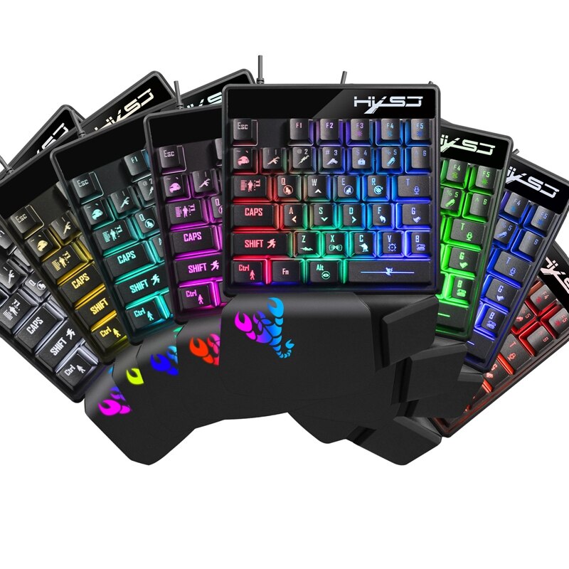 HXSJ 35 Keys Keyboard Mouse Suit Left Hand Mechani... – Grandado