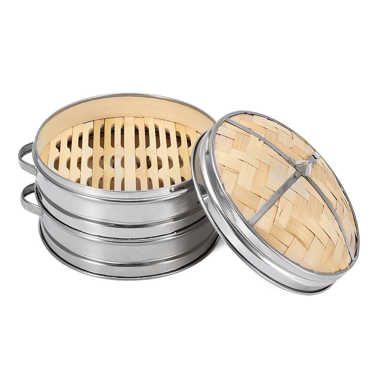 22cm rustfrit stål køkkengrej bambus damper bambus... – Grandado