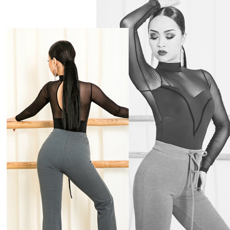 Latin Dance Top Vrouwen Training Kleding Lange Mou... – Vicedeal