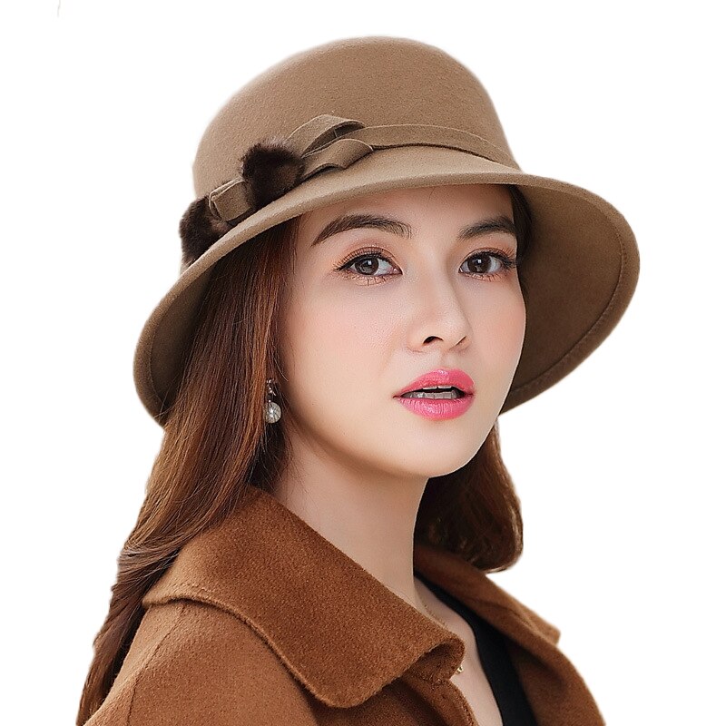 FS Vintage Wool Felt Hat Women Cloche Fedora Hats ... – Grandado