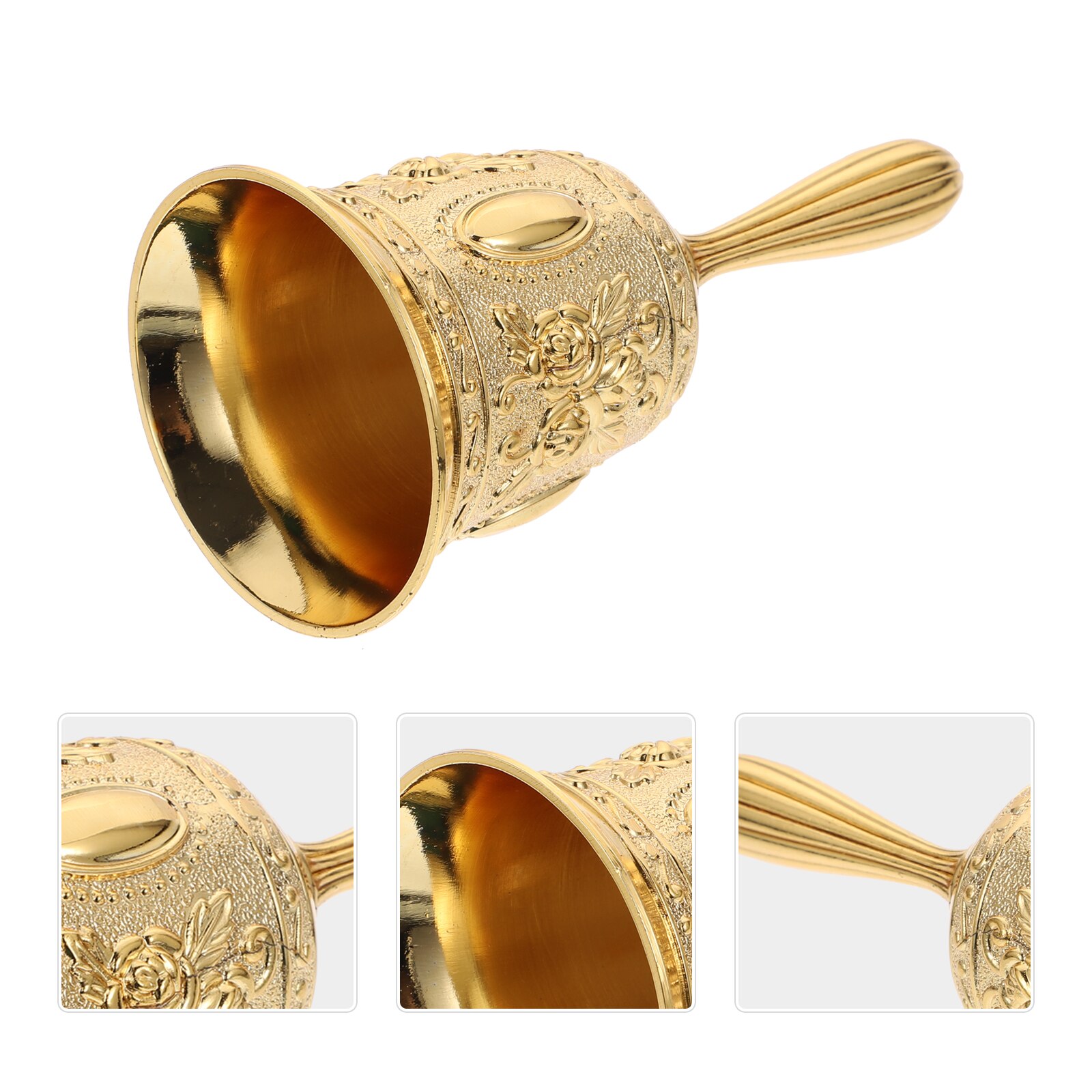 1Pc Zine-alloy Hand Bell Retro Call Bell Decor Bel... – Grandado