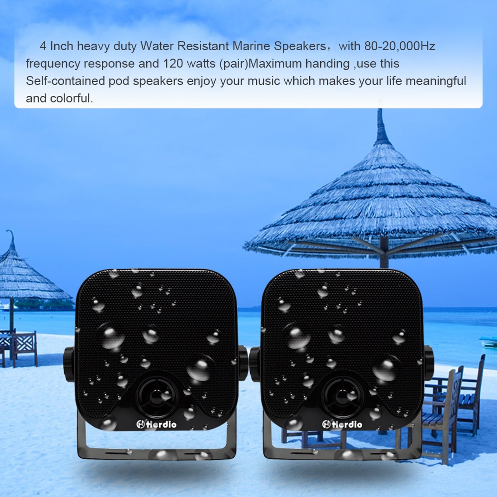 Boat Speakers Bluetooth Marine Audio Package With Waterproof Stereo & 4 ...
