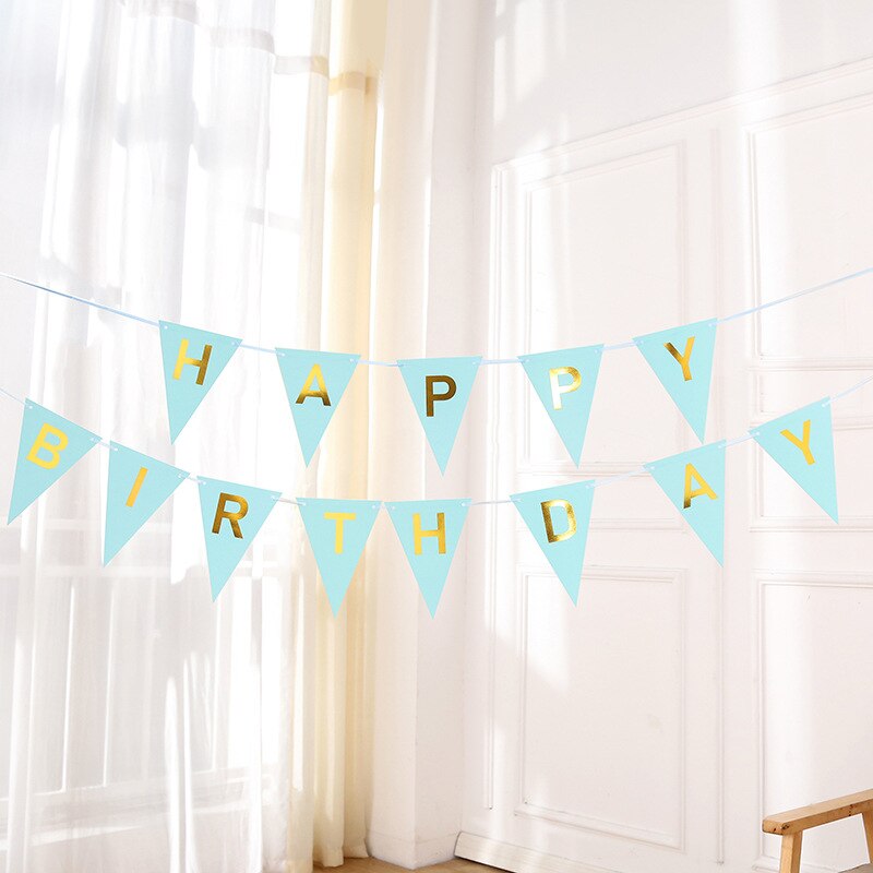 Triangle Flags Birthday Party Banners for Kids Col... – Grandado