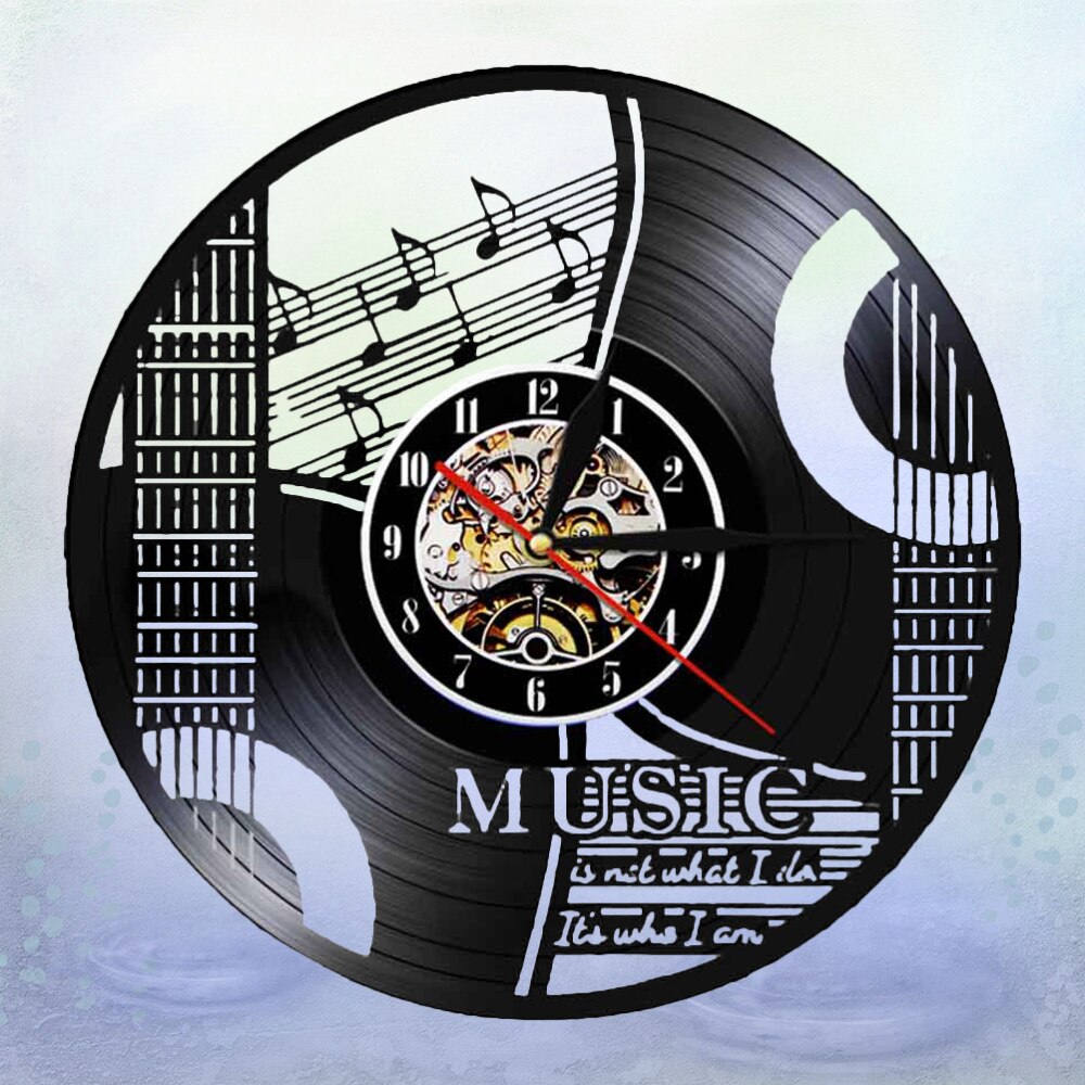 Vinyl Record Wall Clock Musical Note Instrument Wa... – Vicedeal