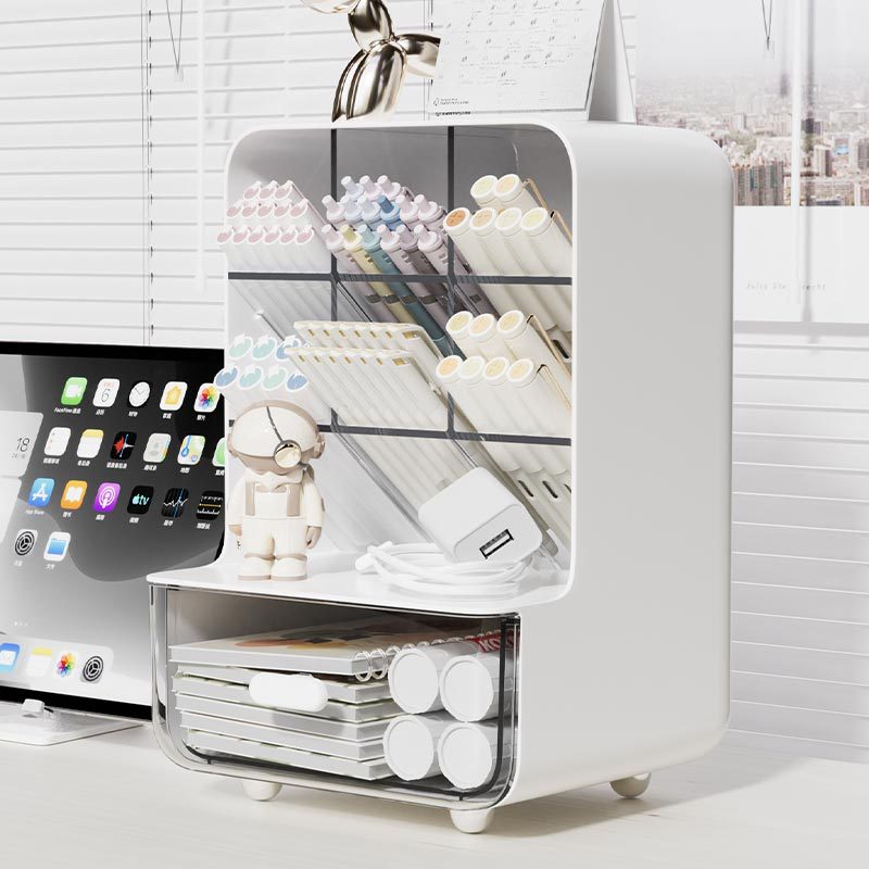 Desktop Organizer with Drawers Pen Holder Large Ca... – Grandado