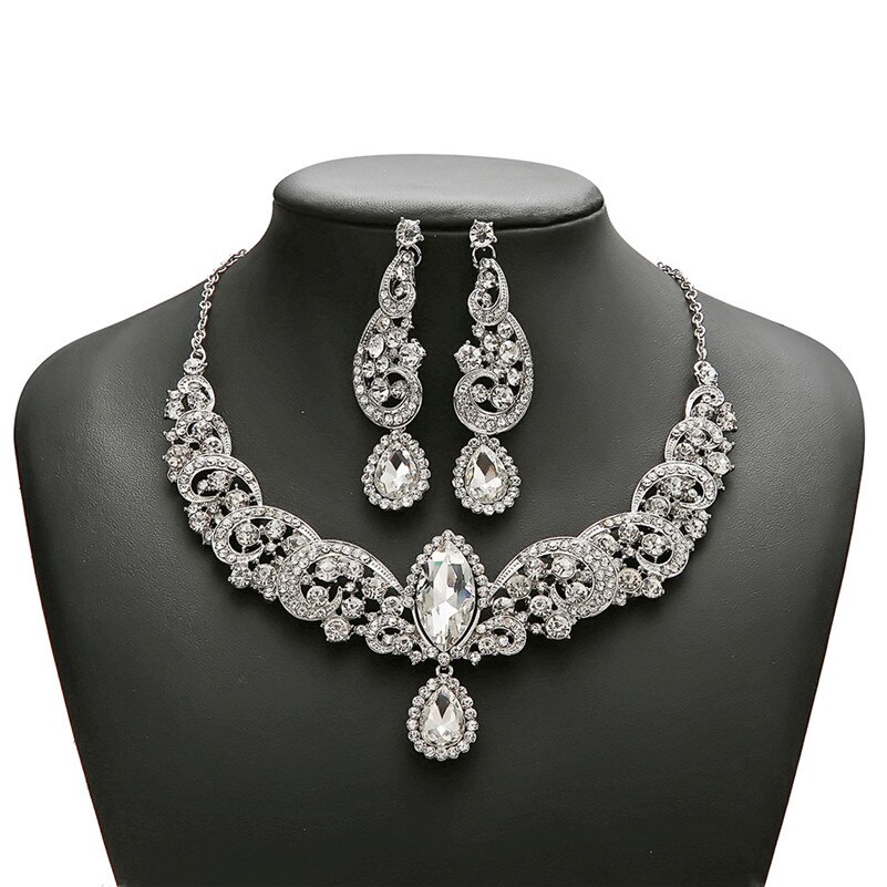 CC Jewelry Set Necklace and Earrings Wedding Acces... – Grandado